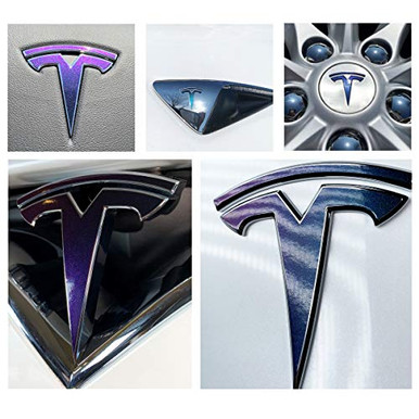 Tesla Model X Logo Decal Wrap 14 pc Set Gloss Flip Deep Space Blue ...