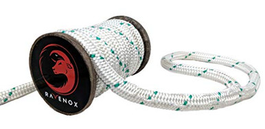 Ravenox Double Braid Polyester Rope Made in USA 3 8 x 25 FT White Green ...