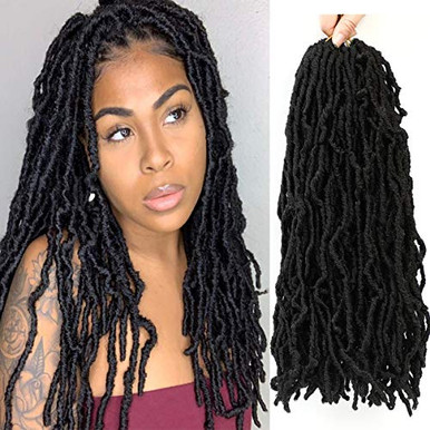 Nu Soft Locs 18 inch Goddess Faux Locs Crochet Hair 6 packs Pre Looped ...