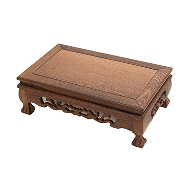 LuoLuo Chinese Display Stand Wooden Rectangle Shape Tiger Feet Carved ...