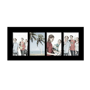 Adeco PF0424 Decorative Black Wood Divided Picture Photo Frame, Wall ...