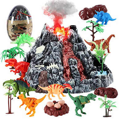 G C Kids Dinosaur Volcano Toys with Realistic Flame Spray Roar Light 31 ...