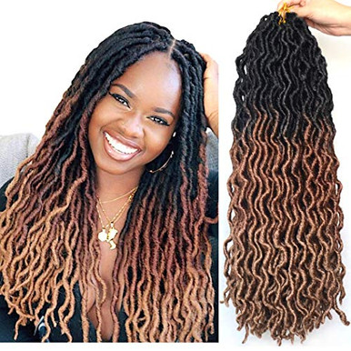 BLUPLE 6 Packs Gypsy Locs Crochet Hair 3 Tone Ombre T1b 30 27 Wavy ...