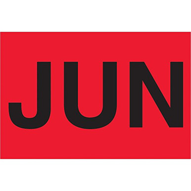 JUN Months of the Year Labels Stickers 2 x 3 Fluorescent Red 500 Labels ...