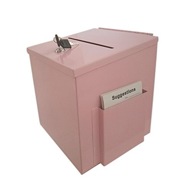 FixtureDisplays Pink Metal Donation Box Suggestion Fund Raising ...