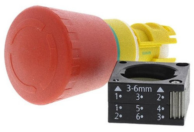Siemens 3SB30 00 1HA20 Emergency Stop Mushroom Pushbutton and Holder ...