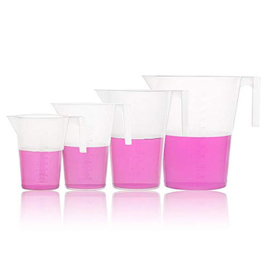 Labvida 4 Size Half Handle Measuring Beaker Set 1000ml 2000ml 3000ml ...