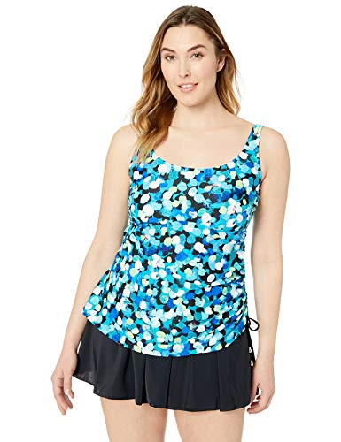 Maxine Of Hollywood Women s Scoop Neck Side Tie Faux Tankini Swim Dress ...