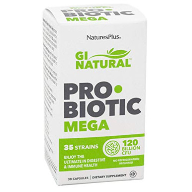 NaturesPlus GI Natural Probiotic Capsules Mega 30 Capsules 35 Live ...