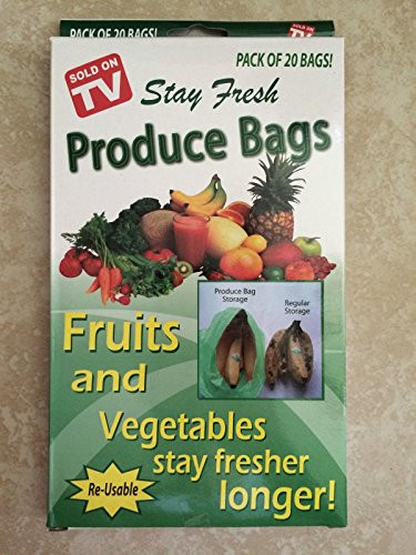Pack Of 20 Reusable Stay Fresh Green Produce Bags For Fruit ...