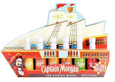 Thoughtfully Gifts, Captain Morgan Ship Cocktail Mixers, Includes ...