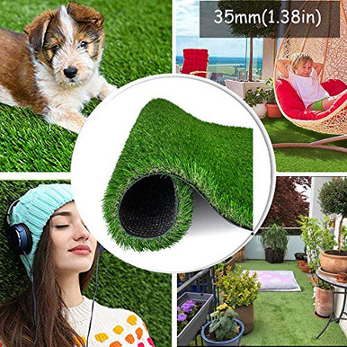 Artificial Grass Turf Realistic Fake Grass Synthetic Thick Lawn Grass ...