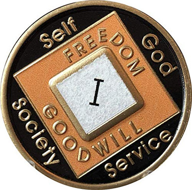 1 Year Orange and Black NA Medallion Official Narcotics Anonymous Chip ...