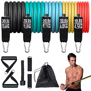 TOOVREN Resistance Bands Set Workout Bands Excercise Bands with Handle ...