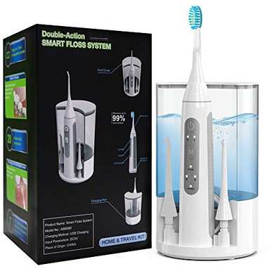Water Flosser Sonic Electric Toothbrush Combo Rechargeable IPX7 ...