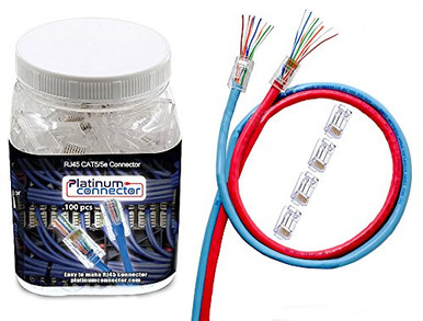 Platinum Connector RJ45 CAT5/5e 100 Pieces - end Pass Through one-Piece ...
