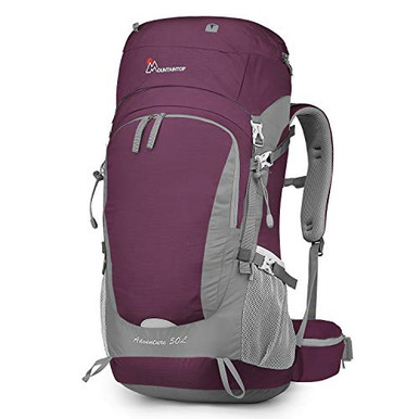 MOUNTAINTOP 50 Liter Hiking Internal Frame Backpack with Rain Cover ...