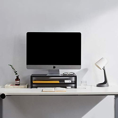Sunon Desk Computer Monitor Stand Riser 2 Tier 21 2 Inch Width Wood ...
