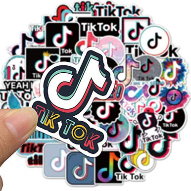 50 PCS TIK TOK Stickers Pack Waterproof Hot Social Software TIKTOK Logo ...