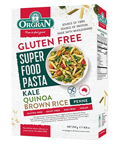 Orgran Super Food - Brown Rice Quinoa and Kale Penne Pasta 250g ...