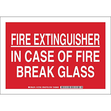 Brady 127204 Fire Safety Sign Legend Fire Extinguisher in Case of Fire ...
