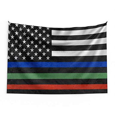 Thin Red Blue Green Line Flag Polyester Fiber 3x5 Feet Flag Bright ...