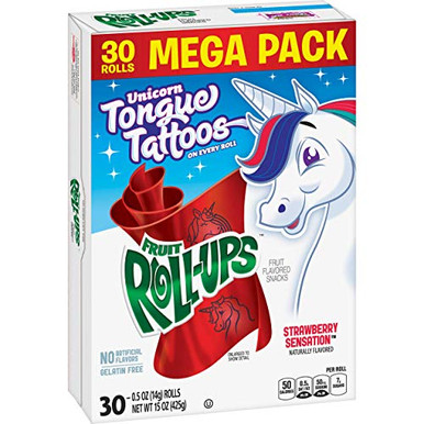 Fruit Roll-Ups Fruit Snacks Mega Pack - Strawberry - 15 oz ...
