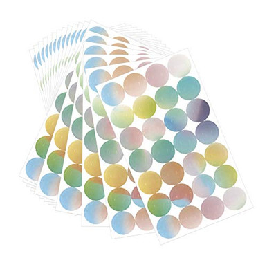 Fashion Self-Adhesive Loose-Leaf Paper Hole Reinforcement Stickers Labels Round Gradient Color ...