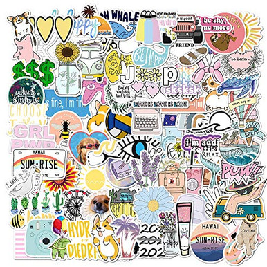 RETUD Fresh Vsco Stickers 100 Pack I Waterproof 100 Vinly Stickers I ...