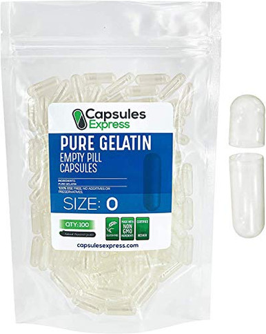 Capsules Express- Size 0 Clear Empty Gelatin Capsules 100 Count ...