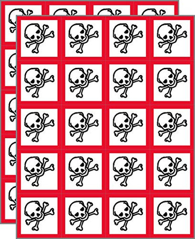 GHS Toxic Skull Skull and Crossbones Pictogram I Make Decals 1 inch ...