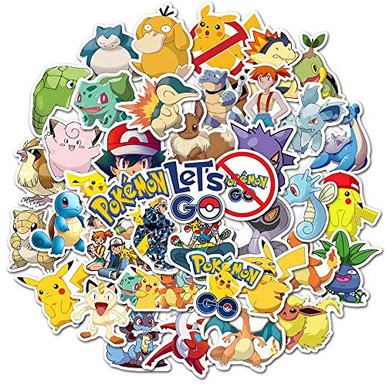 Cartoon Poke Stickers Pack of 50 Stickers for Laptops Funny Merchandise ...