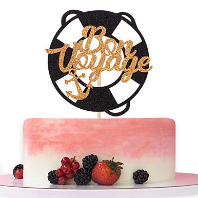 Glitter Bon Voyage Cake Topper Adventure Awaits-Going Away Celebration ...