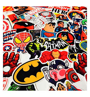 Pauplian 50PCS Marvel DC Hero Superman Spider-Man Iron Man Waterproof ...