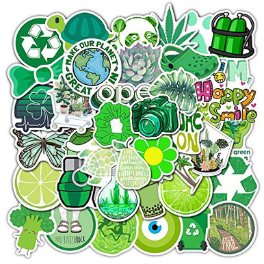 Cute Green Stickers for Water Bottles 51 Pcs Hydro Flask Stickers ...