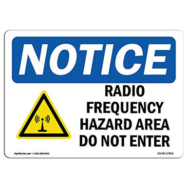 OSHA Notice Signs - Radio Frequency Hazard Area Sign with Symbol ...