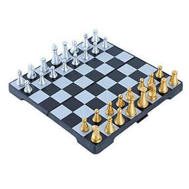 Mini-Set Magnetic Travel Chess Set with Folding Chess Board Portable ...