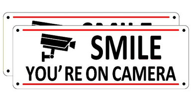 2 Pack Smile You re on Camera Sign Video Surveillance Sign for Business ...