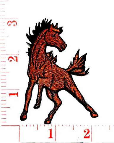 Brown Horse colt Bronco Filly Mustang Pony Stallion Steed Cartoon Patch ...