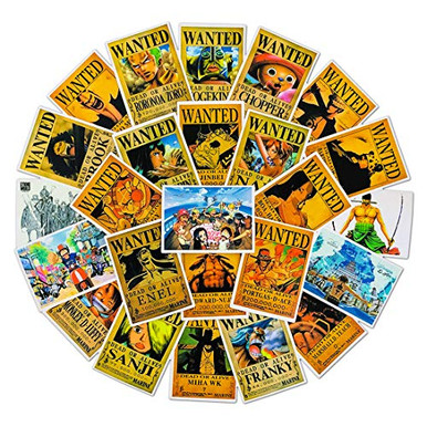 One Piece Retro Poster Stickers Laptop and Water Bottle Decal Sticker ...