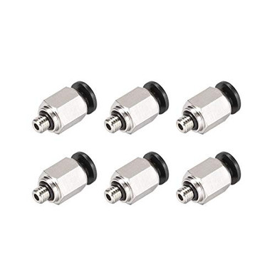 uxcell Straight Pneumatic Push to Quick Connect Fittings M5 Male X 4mm Tube OD Silver Tone 6pcs ...