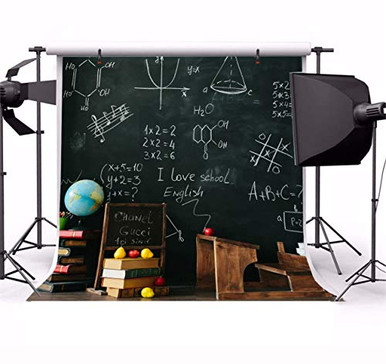 DaShan 4x4ft Polyester Teacher Classroom Backdrop for Online Teaching ...