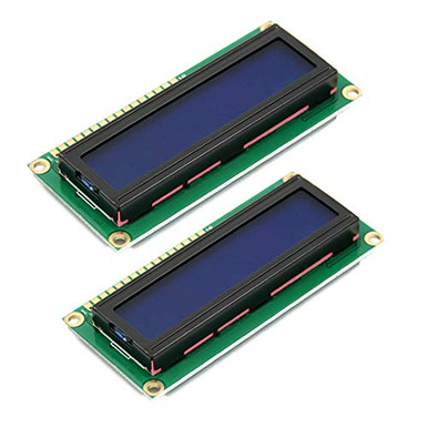 HiLetgo 2pcs DC3-3V HD44780 1602 16x2 Character LCD Display Adapter Module Blue Backlight for ...