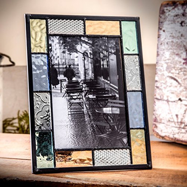 J Devlin Pic 412-46HV Stained Glass 4x6 Picture Frame Pastel Blue Green ...