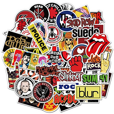 Rock and Roll Sticker Pack of 52 Stickers Rock Band Stickers for ...
