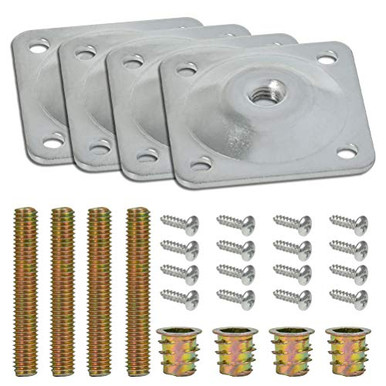 TIMESETL 4 Set Leg Mounting Plates Furniture Leg Attachment Plates ...