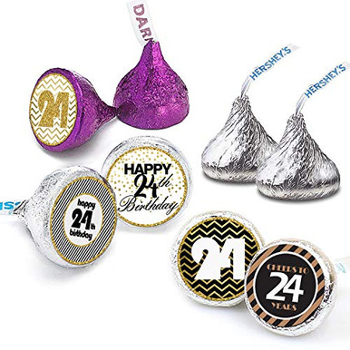 Happy 24th Birthday Stickers For 24 Years Old Party Decoration ...