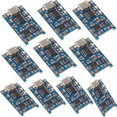 Aoicrie 10pcs TP4056 Charging Module 5V Micro USB 1A 18650 TP4056 ...