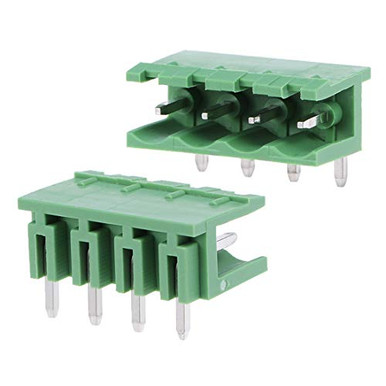 uxcell 25Pcs AC 300V 15A 5-08mm Pitch 4P Flat Angle Needle Seat Insert ...
