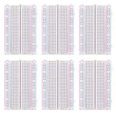 6pcs Small Breadboard MELIFE 400 Pin Solderless Prototype PCB Board Kit ...